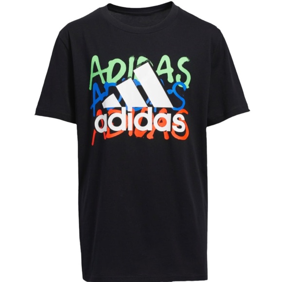 adidas | Shirts & Tops | Adidas Youth Boys Bos Graffiti Black Tee Size ...